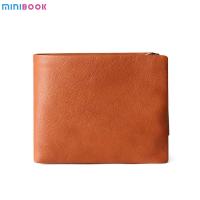 China Genuine Leather Minibook Short Card Holder Wallet Multifunction RFID Blocking 11cm x 9cm for sale