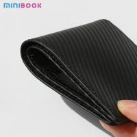 China Custom Minibook Genuine Leather Carbon Fiber Men's Flip Wallet 10.5x9 cm for sale