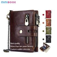 China Genuine Leather Men's Wallet with RFID Blocking 15x10x5cm Custom Logo Coin Pocket for sale