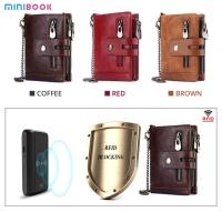 China Genuine Leather Men's Wallet with RFID Blocking 15x10x5cm Custom Logo Coin Pocket for sale