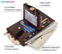 China Genuine Leather Men's Wallet with RFID Blocking 15x10x5cm Custom Logo Coin Pocket for sale