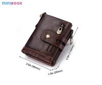 China Genuine Leather Men's Wallet with RFID Blocking 15x10x5cm Custom Logo Coin Pocket for sale