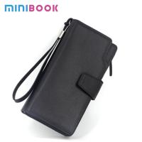 China Minibook PU Leather Men's Long Wallet 19.5cm x 10cm RFID Blocking Business Card Holder for sale