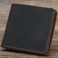 China Genuine Leather Vintage Card Holder Clip Wallet Multifunction Minibook 11.5cm x 8.5cm for sale