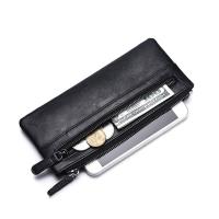 China Minibook Genuine Leather Long Wallet 19x9.5x3cm Anti-Loss Card Holder for Men Women for sale