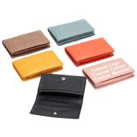 China Genuine Leather Men's Short Wallet 14cm x 10cm RFID Blocking Card Holder Driver License Wallet for sale