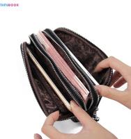 China Genuine Leather Long Wallet Minibook Ladies Three-Layer Mobile Phone Bag 17.5cm for sale