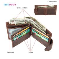 China Custom Logo Genuine Leather Short Men's Wallet with Zipper Closure 12x2x9.5cm for sale