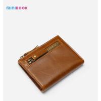 China Minibook Genuine Leather RFID Anti-Theft Wallet 14x10x3cm Custom Logo Men for sale