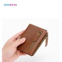 China Minibook Genuine Leather RFID Anti-Theft Wallet 14x10x3cm Custom Logo Men for sale