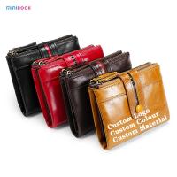 China Vintage PU Leather Short Bi-fold Wallet for Women Travel Daily Use 11.5cm x 9.5cm for sale