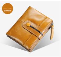 China Vintage PU Leather Short Bi-fold Wallet for Women Travel Daily Use 11.5cm x 9.5cm for sale