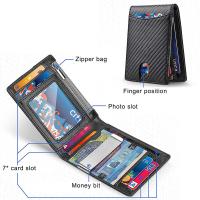 China Custom Logo Genuine Leather Credit Card Holder Wallet for Men Short Wallet 3 Slot for sale