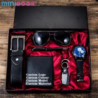 China Minibook Unisex PU Leather Gift Set with Sunglasses Watch Wallet Pen Belt Key Chains 26cm Flip Organizer for sale