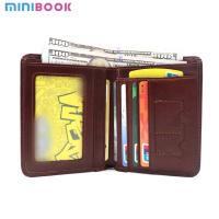 China Extra Capacity Genuine Leather Men's Short Wallet RFID Blocking Trifold Bifold 8 Card Slots for sale