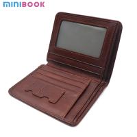 China Extra Capacity Genuine Leather Men's Short Wallet RFID Blocking Trifold Bifold 8 Card Slots for sale