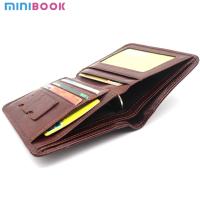 China Extra Capacity Genuine Leather Men's Short Wallet RFID Blocking Trifold Bifold 8 Card Slots for sale