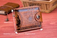 China Pu Leather Short Wallet for Men Fashion Letter Decoration Snap Button Design 3pcs MOQ for sale