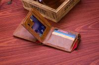 China Pu Leather Short Wallet for Men Fashion Letter Decoration Snap Button Design 3pcs MOQ for sale