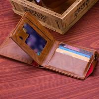 China Pu Leather Short Wallet for Men Fashion Letter Decoration Snap Button Design 3pcs MOQ for sale