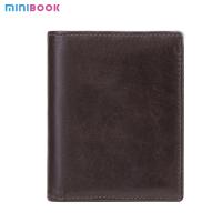 China Genuine Leather Men's Business Card Holder Wallet RFID Blocking 12cm x 10cm for sale