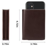 China Genuine Leather Men's Business Card Holder Wallet RFID Blocking 12cm x 10cm for sale