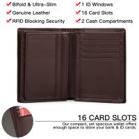 China Genuine Leather Men's Business Card Holder Wallet RFID Blocking 12cm x 10cm for sale