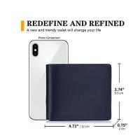 China PU Leather Men's Short Wallet RFID Blocking Card Holder Coin Purse 12cm x 10cm for sale