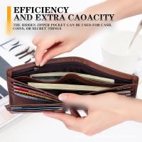 China PU Leather Men's Short Wallet RFID Blocking Card Holder Coin Purse 12cm x 10cm for sale