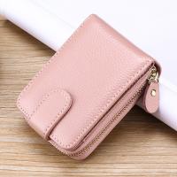 China Custom Logo Pebble Leather RFID Blocking Card Case for Men Women 2 Slot for sale