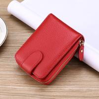 China Custom Logo Pebble Leather RFID Blocking Card Case for Men Women 2 Slot for sale