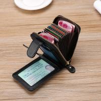 China Custom Logo Pebble Leather RFID Blocking Card Case for Men Women 2 Slot for sale