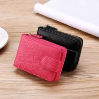China Custom Logo Pebble Leather RFID Blocking Card Case for Men Women 2 Slot for sale