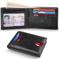 China Men's Crazy Horse Leather Multi-card Bank Card Holder with RFID Protection Zipper Wallet for sale