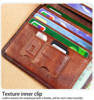 China Anti-theft Short Wallet Men Genuine Leather Animal Print Multiple Card Slots RFID Blocking for sale
