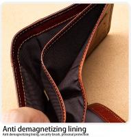 China Anti-theft Short Wallet Men Genuine Leather Animal Print Multiple Card Slots RFID Blocking for sale