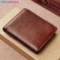 China Customized Men's Slim Genuine Leather RFID Wallet Short Purse Open Closure for sale
