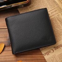 China Men's Short Credit Card Holder Coin Purse Three Fold Zipper PU Leather Wallet 8 Slots for sale