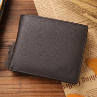 China Men's Short Credit Card Holder Coin Purse Three Fold Zipper PU Leather Wallet 8 Slots for sale