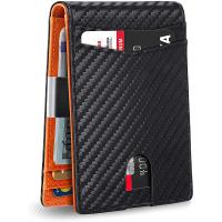 China Men's RFID Carbon Fiber Credit Card Holder with 8 Card Slots and Larger Capacity for sale