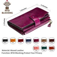 China PU Leather Bifold Wallet for Women with Coin Pocket and Cash Section 12 Card Slots OEM for sale