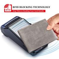 China Custom Genuine Leather Wallet for Men Handmade Minimalist Anti-theft Vintage Style RFID Blocking for sale