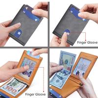 China Custom 9 Slot RFID Blocking Carbon Fiber Leather Money Slip Wallet Fashionable Style for sale