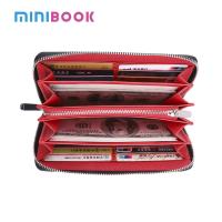 China Genuine Leather Long Wallet Zipper Large Capacity Unisex Wave Pattern Wallet for Men Women for sale