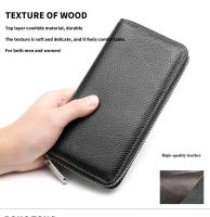 China Unisex Pebble Genuine Leather Long Wallet with Zipper Custom Logo Waterproof for sale