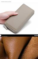 China Unisex Pebble Genuine Leather Long Wallet with Zipper Custom Logo Waterproof for sale