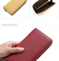 China Unisex Pebble Genuine Leather Long Wallet with Zipper Custom Logo Waterproof for sale