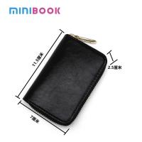 China Genuine Leather Accordion Card Wallet for Men Short Front Pocket Organ Card Holder 3 Pcs MOQ for sale