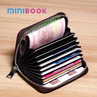 China Custom Logo Female Change Wallet Genuine Leather Anti-theft Zipper 20cm for sale