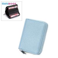 China Custom Logo Female Change Wallet Genuine Leather Anti-theft Zipper 20cm for sale